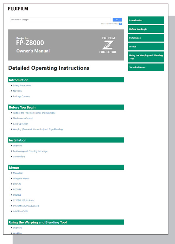 Projector FP-Z8000: Resources | Fujifilm [Iceland]